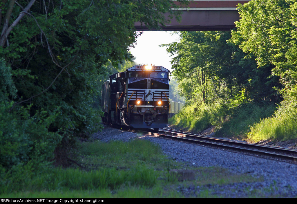NS 9098 Heads EB with a triple crown train!!